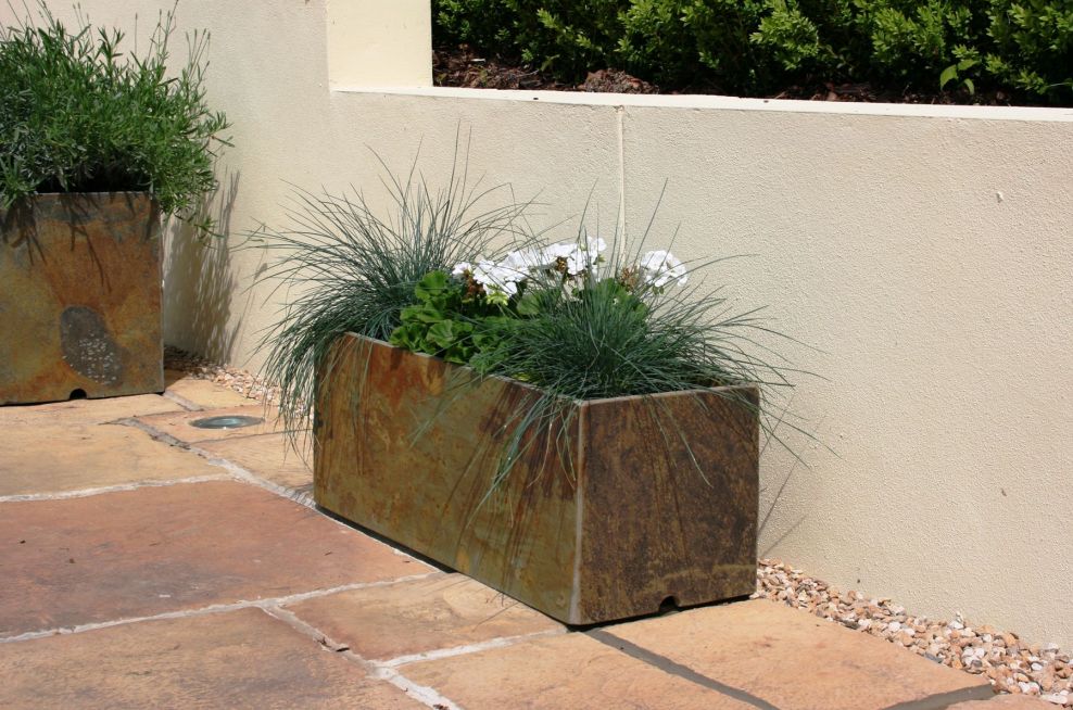 Country Retreat In Wiltshire - Natural Slate Planters in Warm Bronze ...