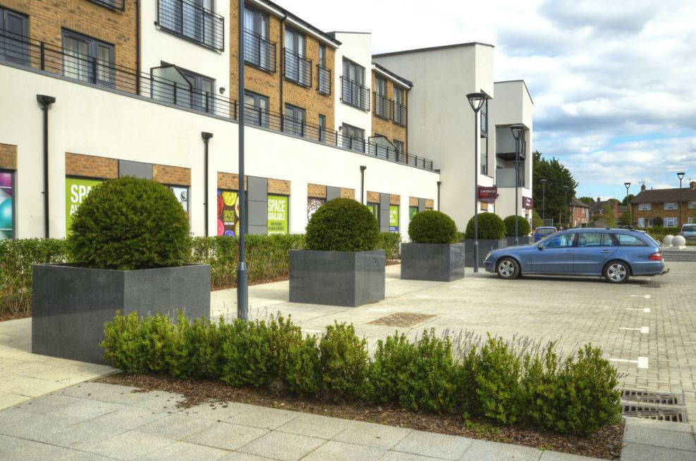 Drayton Garden Village – Extra Large Bespoke Granite Tree Planters for ...