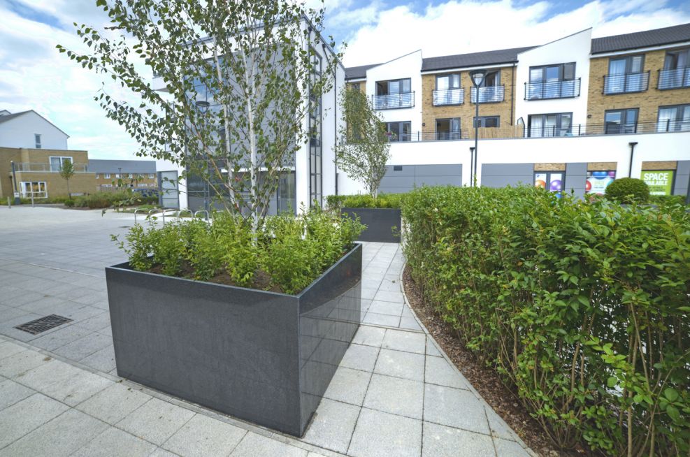 Drayton Garden Village – Extra Large Bespoke Granite Tree Planters for ...